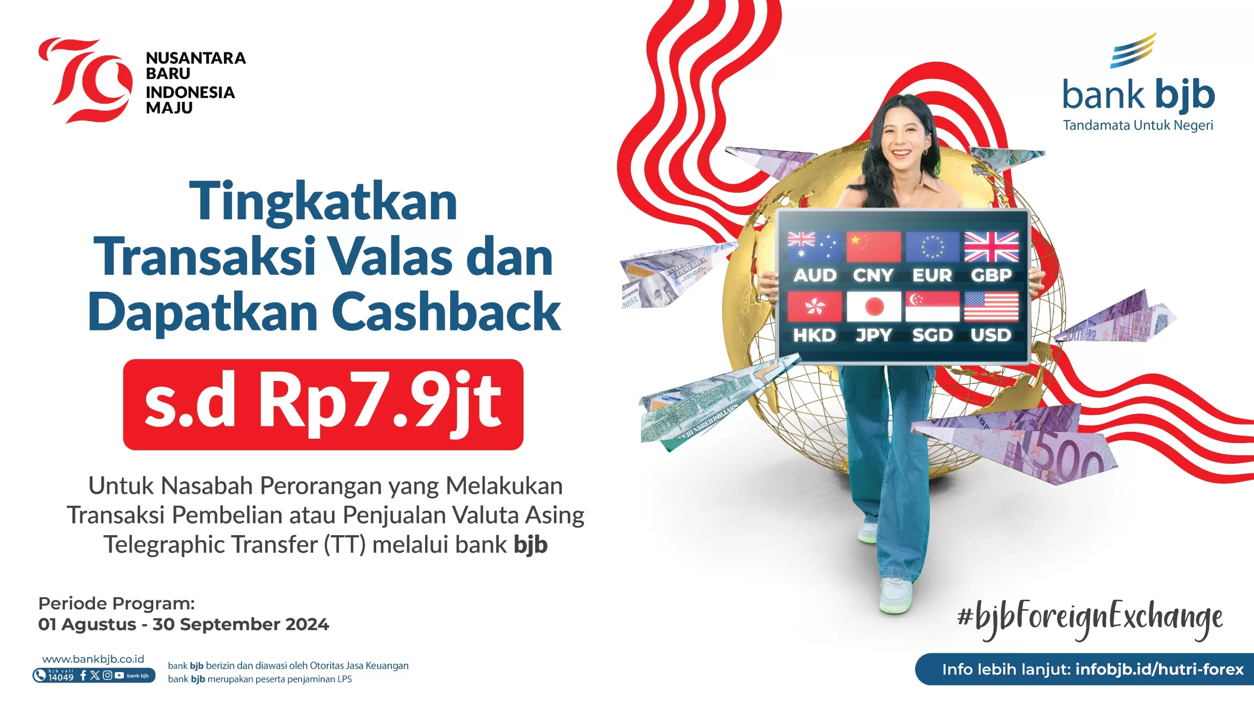Sambut HUT ke-79 RI, Transaksi Valas di bank bjb Dapat Cashback Jutaan ...